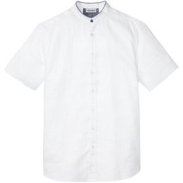bonprix Herren bonprix Kurzarmhemd &raquo;Kurzarmhemd aus reinem Leinen&laquo; Regular fit, aus Leinen und Baumwolle, unifarben, mit Stehkragen wei&szlig; 47/48 (XXXL),