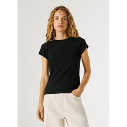 Pepe Jeans Damen T-Shirt &raquo;MERIDA&laquo; aus elastischem Rippstoff, Rundhalsform XL