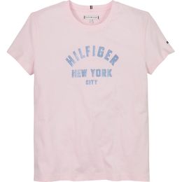 Tommy Hilfiger M&auml;dchen T-Shirt &raquo;HILFIGER GRAPHIC T-SHIRT&laquo; f&uuml;r Kinder bis 16 Jahre, mit gro&szlig;em Druck rosa 6 (116)