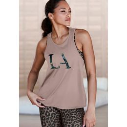active by Lascana Lascana Active Damen LASCANA ACTIVE Funktionsshirt mit Cut out im R&uuml;cken braun 32/34