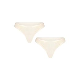 Albero Natur Thong '2er Pack-Damen Bio Baumwoll Tanga-Slip' female White size XL