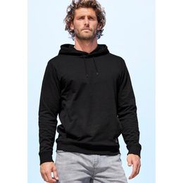 John Devin Herren Hoodie, Langarm, Sweatshirt mit Rundhals und Kapuze, Baumwollmischung schwarz S (44/46)