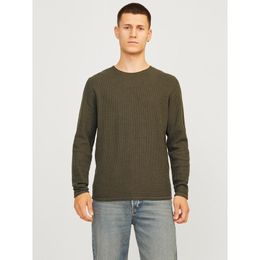 Jack & Jones Jack & Jones Herren Rundhalspullover &raquo;JJECOOPER KNIT CREW NECK NOOS&laquo; in Strick Optik gr&uuml;n XL