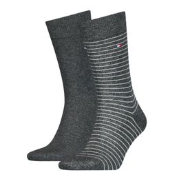 Tommy Hilfiger Herren &raquo;TH MEN SMALL STRIPE SOCK 2P&laquo; 2 Paar, 2 Paar tlg. -Branding grau 47-49