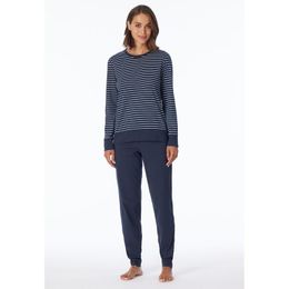 uncover by Schiesser Damen uncover by Schiesser Schlafanzug &raquo;Uncover Nightwear&laquo; 2 tlg. Rundhalsausschnitt, Pure Cotton, Streifen, Single Jersey, 