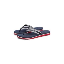 Tommy Hilfiger Damen Zehentrenner &raquo;TH WEBBING SUMMER SANDAL&laquo; Sommerschuh, Strandschuh, Dianette mit Streifen und Logoschriftzug 41