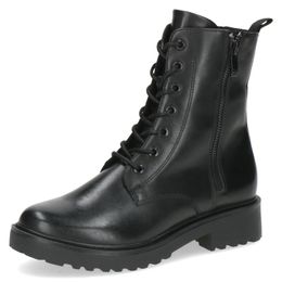 Caprice Damen Stiefelette , Blockabsatz, Schn&uuml;rstiefelette, Schn&uuml;rboots, zwei Rei&szlig;verschl&uuml;sse schwarz 41