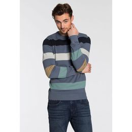 Tom Tailor Herren Tom Tailor Strickpullover mit Blockstreifen blau S