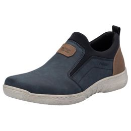 Rieker Herren Slip-On Sneaker , Freizeitschuh, Halbschuh, Sneaker mit Gummizug, zum Schlupfen blau 44