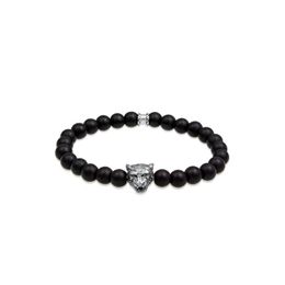 Kuzzoi Herren Armband &raquo;Herren Tiger Onyx Schwarz 925 Sterling Silber&laquo; schwarz