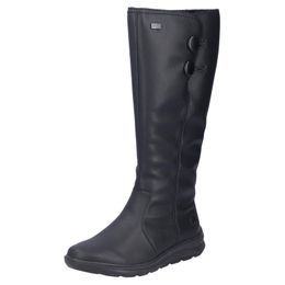 Rieker Damen Winterstiefel , Langschaftstiefel, Keilabsatz, mit Warmfutter und Rei&szlig;verschluss schwarz 37, XL-Schaft