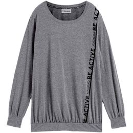 bonprix Damen bonprix T-Shirt l&auml;ssig geschnittene Passform, Langarm, aus Viskose grau 52/54 (XXL)