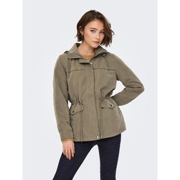 Only Damen Only Parka &raquo;ONLNEWSTARLINE SPRING JACKET CC OTW&laquo; mit Kapuze mit durchgehendem und verdecktem Rei&szlig;verschluss L