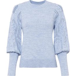 bonprix Damen bonprix Strickpullover aus Polyacryl, Polyester und Polyamid, mit Stehkragen blau 52/54 (XXL)