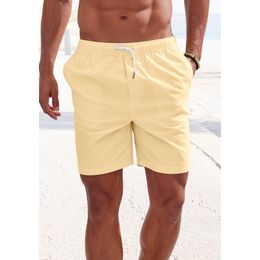 John Devin Herren Shorts &raquo;Bermuda&laquo; kurze Hose aus elastischer, gewebter Baumwollqualit&auml;t gelb M, N-Gr