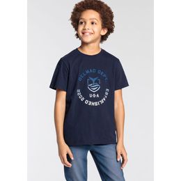 Delmao Jungen DELMAO T-Shirt &raquo;mit Logo-Print f&uuml;r Jungen&laquo; Kurzarm, Basic-Passform, mit Logodruck, Rundhalsausschnitt blau 176/182
