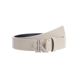Calvin Klein Jeans Damen &raquo;MONO PLAQUE LTHR BELT 30MM&laquo; mit Logoschnalle beige