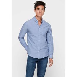 Only & Sons Only & Sons Herren ONLY & SONS Langarmhemd &raquo;ONSALVARO SLIM LS OXFORD SHIRT NOOS&laquo; blau XXL, N-Gr