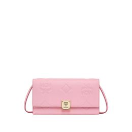 MCM Crossbody Bags - Wallets Aren Portemonnaie aus gepr&auml;gtem Leder mit - Gr. unisize - in Rosa - f&uuml;r Damen