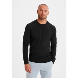 H.I.S. H.I.S Herren Strickpullover Regular Fit, Langarm, Pullover aus Feinstrick, Baumwollmischung schwarz S (44/46)