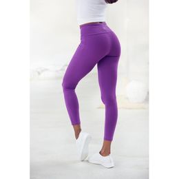 Lascana Damen Lascana Leggings mit breitem B&uuml;ndchen lila 36/38, N-Gr