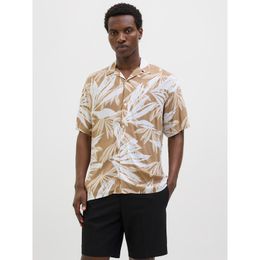 Jack & Jones Jack & Jones Damen &raquo;JJEJEFF TROPICAL AOP RESORT SHIRT SS SN&laquo; mit All-Over Print braun XS, N-Gr