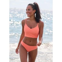 Sunseeker Damen Crop-Bikini-Top &raquo;Loretta&laquo; mit Strukturmuster orange 32, Cup A/B