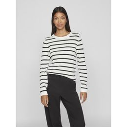 Vila Damen Rundhalspullover &raquo;VIDALO O-NECK L/S STRIPE KNIT TOP- NOOS&laquo; schwarz-wei&szlig; XXL