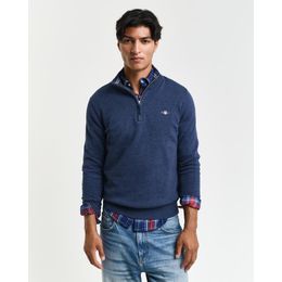 Gant Damen Troyer &raquo;CLASSIC COTTON HALF ZIP&laquo; mit gerippten Details blau 4XL