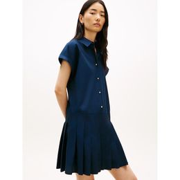 Tommy Hilfiger Damen Shirtkleid &raquo;POPLIN PLEATED SHORT SS DRESS&laquo; mit Logo-Stickerei S (36/38), N-Gr