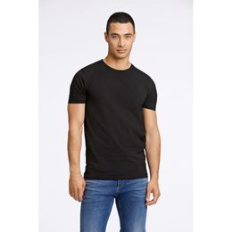 LINDBERGH Herren LINDBERGH T-Shirt mir Stretch und Rundhalsausschnitt schwarz M