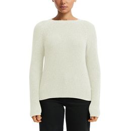 Qs Damen QS Strickpullover mit Strickmuster und Rundhalsausschnitt wei&szlig; M