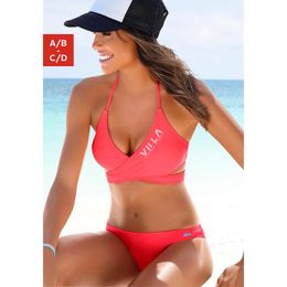 Venice Beach Damen Triangel-Bikini mit Top zum Wickeln rot 32, Cup A/B