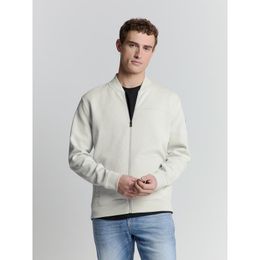 NO EXCESS Herren NO EXCESS Sweater &raquo; Jacquard sweatshirt mit Vollrei&szlig;verschluss&laquo; grau S