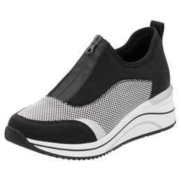 Remonte Damen Slip-On Sneaker , Freizeitschuh, Halbschuh, Slipper in veganer Verarbeitung schwarz-wei&szlig; 44