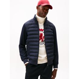 Tommy Hilfiger Herren Steppjacke &raquo;MIX MEDIA HOODED ZIP THROUGH&laquo; mit Kapuze mit gesteppten Einsatz, abnehmbare Kapuze, Stehkragen, regular fit blau XXL