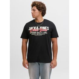 Jack & Jones PlusSize Jack & Jones Plussize Herren Jack & Jones PlusSize T-Shirt &raquo;JJELOGO TEE SS ONECK 2 COL AW25 NOOS PLS&laquo; schwarz 6XL