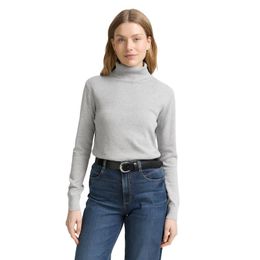 Tom Tailor Damen Tom Tailor Rollkragenpullover mit Rippb&uuml;ndchen grau XS