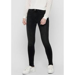 Only Damen Only Ankle-Jeans &raquo;ONLBLUSH MID SK ANK RW REA1099 NOOS&laquo; mit fransigen S&auml;umen schwarz M (38), L&auml;nge 34