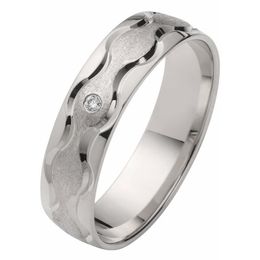 Firetti Unisex Trauring &raquo;Schmuck Geschenk Gold 375 Hochzeit Ehering "LIEBE" Welle&laquo; Made in Germany, wahlweise mit oder ohne Brillant wei&szlig;