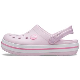 Crocs M&auml;dchen Clog &raquo;Crocband Clog K&laquo; Sommerschuh, Schlappen, Hausschuh, Badeschuh mit Kontrast-Akzenten rosa 30