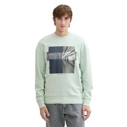 Tom Tailor Denim Herren Tom Tailor Denim Sweatshirt, mit Frontprint gr&uuml;n XXL
