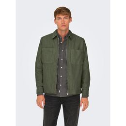 Only & Sons Only & Sons Herren ONLY & SONS Langarmhemd &raquo;ONSALP 14W RLX 2PKT WASHD CORD LS ZIP&laquo; grau M, N-Gr
