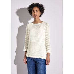 Street One Damen Street One Strickpullover mit U-Boot-Ausschnitt wei&szlig; 38