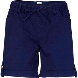 bonprix Damen bonprix Bermudas &raquo;Baumwoll-Bermuda mit Gummibund&laquo; aus Baumwolle und Elasthan, lockere Passform blau 48, N-Gr