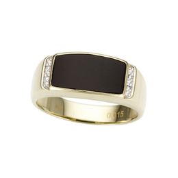 Firetti Herren Fingerring &raquo;Schmuck Geschenk Gold 333 Herrenring Goldring Edelstein Farbstein Onyx&laquo; mit Onyx - mit Brillanten schwarz