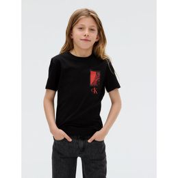 Calvin Klein Jeans Jungen T-Shirt &raquo;SEASONAL ENTRY PRICE LOGO&laquo; f&uuml;r Kinder bis 16 Jahre, mit Brustdruck schwarz 6 (116)