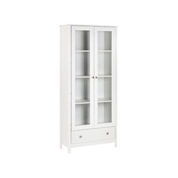 Beliani Vitrine NORNALUP in Wei&szlig; - (W) 80 x (H) 180 x (L) 35 cm | Gr.: onesize