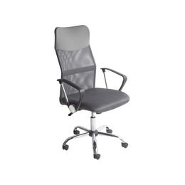 Beliani B&uuml;rostuhl DESIGN in Grau/Schwarz/Silber - (W) 62 x (H) 109 x (L) 62 cm | Gr.: onesize