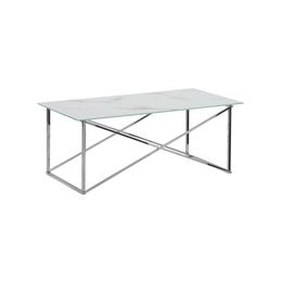Beliani Couchtisch EMPORIA in Wei&szlig;/Silber - (W) 50 x (H) 40 x (L) 100 cm | Gr.: onesize